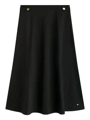 Tommy Hilfiger Button-detail Midi Skirt - Black