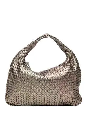 Bottega Veneta Intrecciato Leather Metallic Tote - Silver