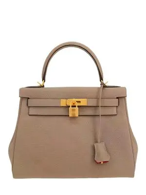 Hermès 2024 Kelly Top-handle Leather Handbag - Neutrals