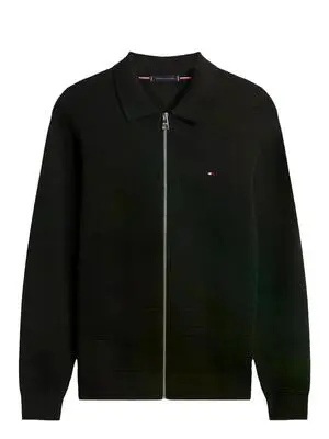 Tommy Hilfiger Textured Zip-up Jacket - Black