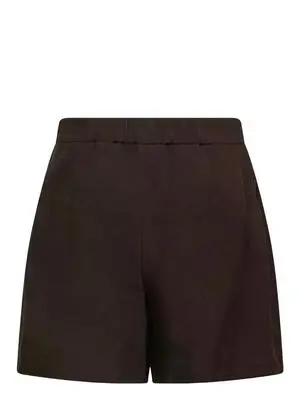 BLANCA VITA Elasticated Pleated Shorts - Brown