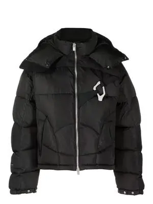 HELIOT EMIL Abstract Padded Zip-up Jacket - Black