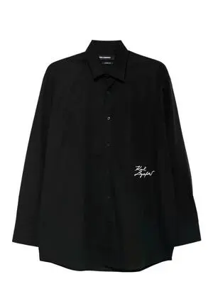 Karl Lagerfeld Signature Cotton Shirt - Black