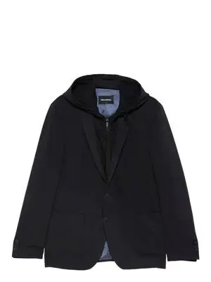 Karl Lagerfeld Talk Hooded Blazer - Blue