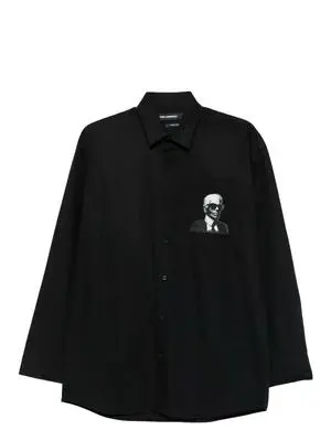 Karl Lagerfeld Portrait Casual Shirt - Black