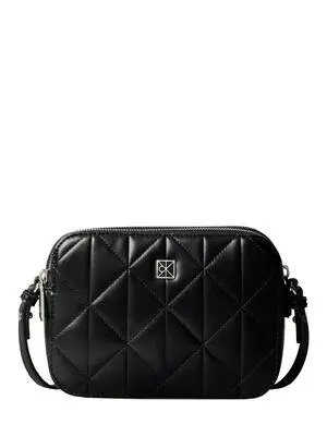 Calvin Klein Double-zip Quilted Shoulder Bag - Black