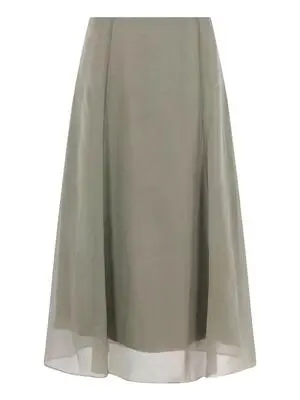 Brunello Cucinelli A-line Midi Skirt - Green