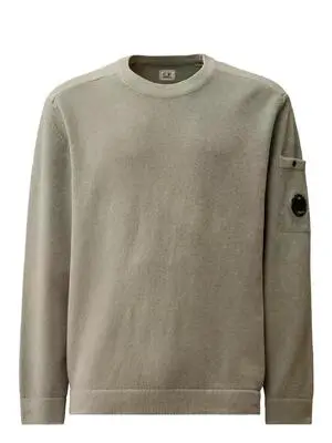 C.P. COMPANY Crew-neck Sweater With Patch Pocket - Grey