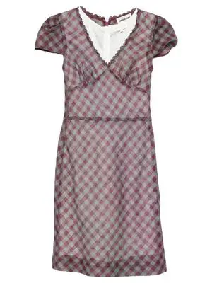 SHUSHU/TONG Plaid Mini Dress - Purple