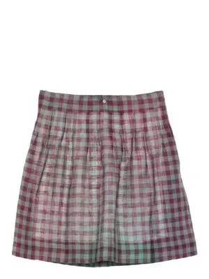 SHUSHU/TONG Pleated Check Mini Skirt - Purple