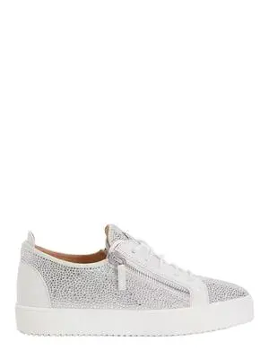 GIUSEPPE ZANOTTI Rhinestone Low-top Sneakers - White
