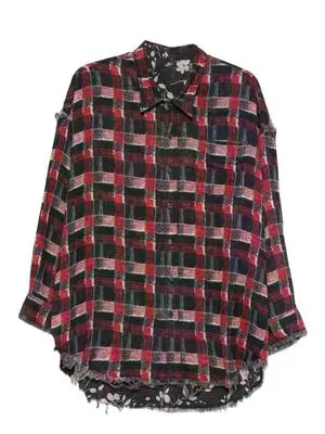 R13 Checked Reversible Shirt - Red