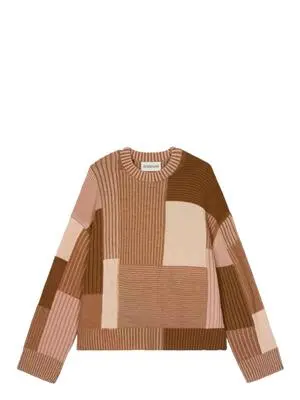 Eric Bompard Patchwork Ribbed Sweater - Neutrals