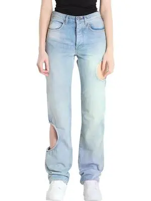 Off-White Cut-out Straight-leg Jeans - Blue