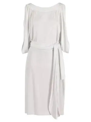 GIO' GUERRERI Belted Midi Dress - White
