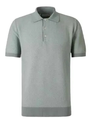Canali Textured Polo Shirt - Green