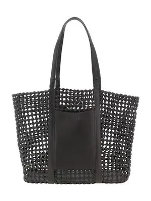 Staud Hand-woven Embossed Logo Getaway Shopper - Brown