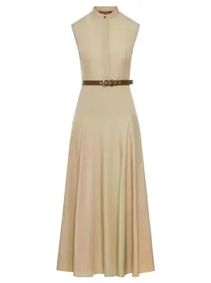 Max Mara Belted Maxi Dress - Neutrals
