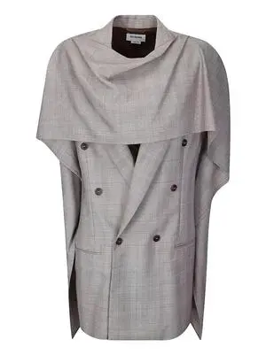 HED MAYNER Scarf Double-breasted Jacket - Grey