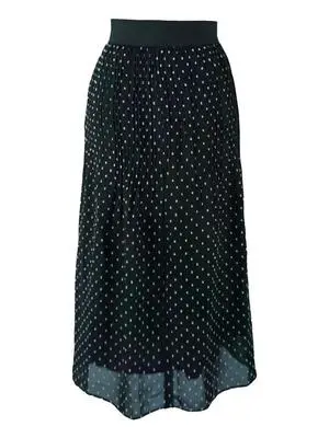 Maje Pleated Polka Dot Skirt - Black