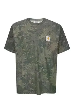 Carhartt Work In Progress Camo Logo Label T-shirt - Green