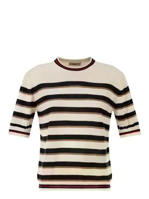 Herno Striped Knitted T-shirt - Neutrals