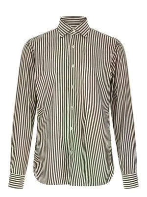 BORRIELLO NAPOLI Striped Buttoned Shirt - Brown