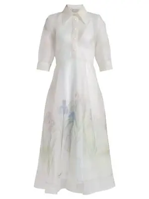 Alberta Ferretti Floral Print Dress - White