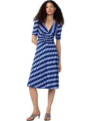 Diane Von Furstenberg Koren Reversible Dress - Bay Leaf Black And Jelly Dot Aquarius