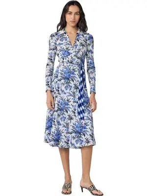 Diane Von Furstenberg Phoenix Reversible Dress - Jelly Dot Aquarius And Avalon White