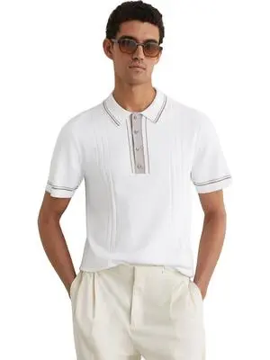 REISS Rothwell Polo Shirts Off White