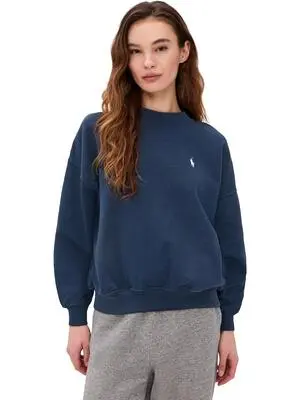 Polo Ralph Lauren Vintage Fleece Knit Crewneck Pullover - Newport Navy