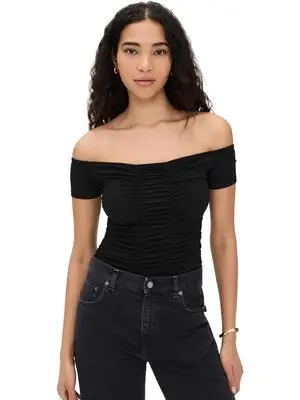 L'Agence Baliegh Off Shoulder Bodysuit - Black