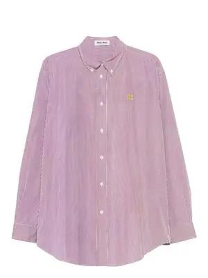 Miu Miu Striped Buttoned Shirt - Red
