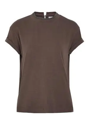 BRUNELLO CUCINELLI Crystal-Embellished Stretch-Cotton T-Shirt