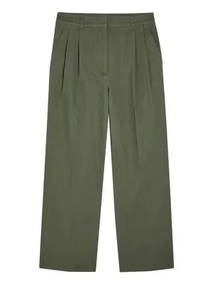 ANINE BING Belen Straight-leg Twill Trousers - Dark Green