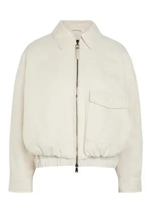 Brunello Cucinelli Padded Cotton-blend Jacket - Cream