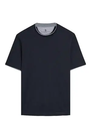 Brunello Cucinelli Cotton T-shirt - Navy