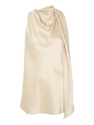 Vince Draped Scarf-effect Satin Top - Cream