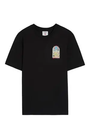 Casablanca Landscape Printed Cotton T-shirt - Black