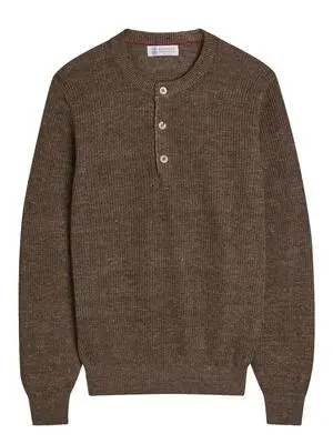 BRUNELLO CUCINELLI Ribbed-Knit Linen And Cotton-Blend Jumper