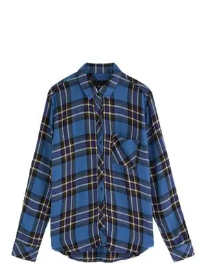 Rails Hunter Checked Rayon Shirt - Dark Blue