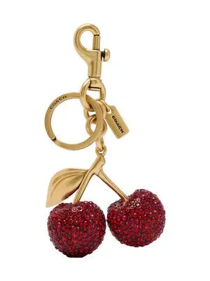 COACH Cherry Crystal-embellished Bag Charm - Red