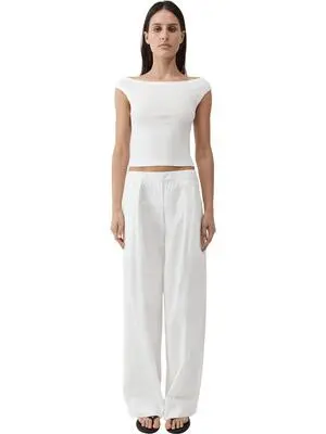 ST AGNI Relaxed Pleat Pants - Off White