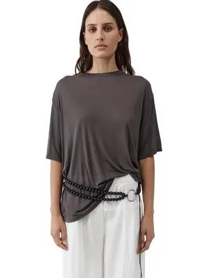 ST AGNI Fine Jersey Relaxed Tee - Soot