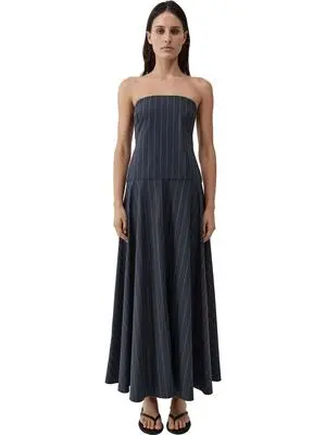 ST AGNI Strapless Maxi Dress - Ink Stripe