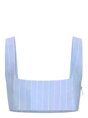 Andamane Pinstripe Bralette Top - Blue
