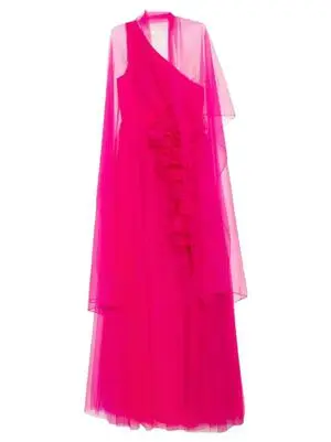 MARFIL BARCELONA One-shoulder Tulle Gown - Pink
