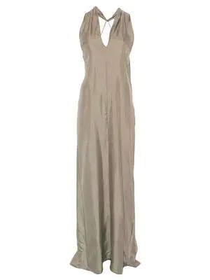 ALYSI V-neck Twisted Maxi Dress - Neutrals