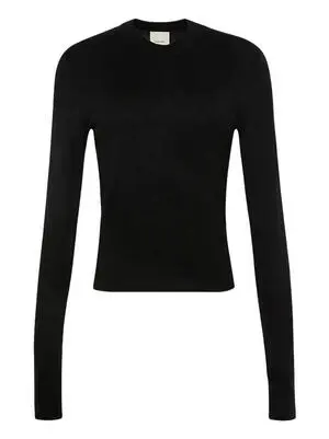 Calvin Klein Long-sleeved Knitted Crew-neck Sweater - Black